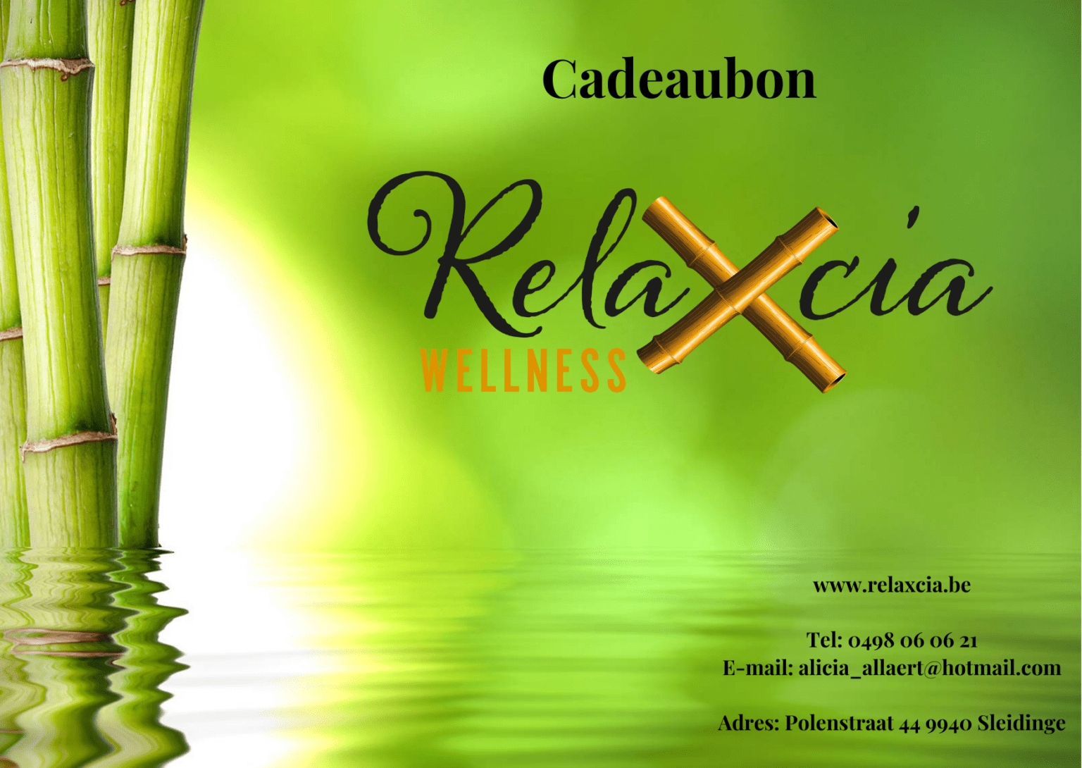 Cadeaubon voor Wellness-arrangement 2 personen - Relaxcia